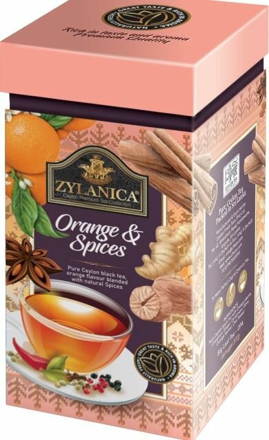 Zylanica Чай черный листовой, Ceylon Premium Collection, Orange&Spice, 200 гр.