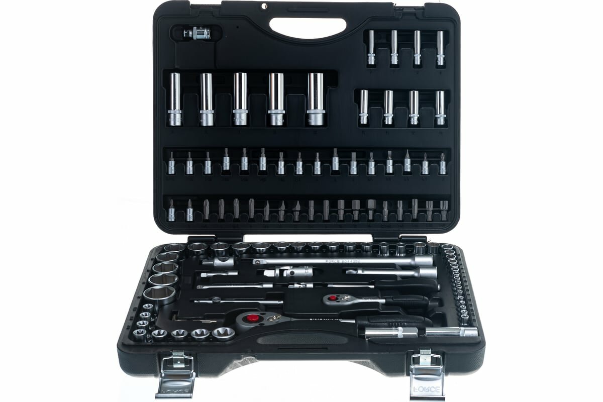 FORCE 41082R-5 1/2 , 1/4Набор головок и приспособлений 108 пр. 6гр.