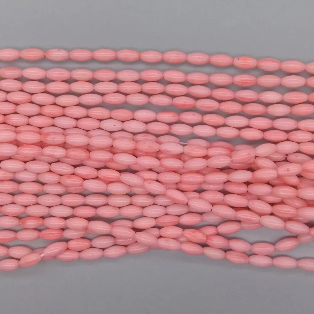 5 нитей розовых коралловых бусин 4x8 мм