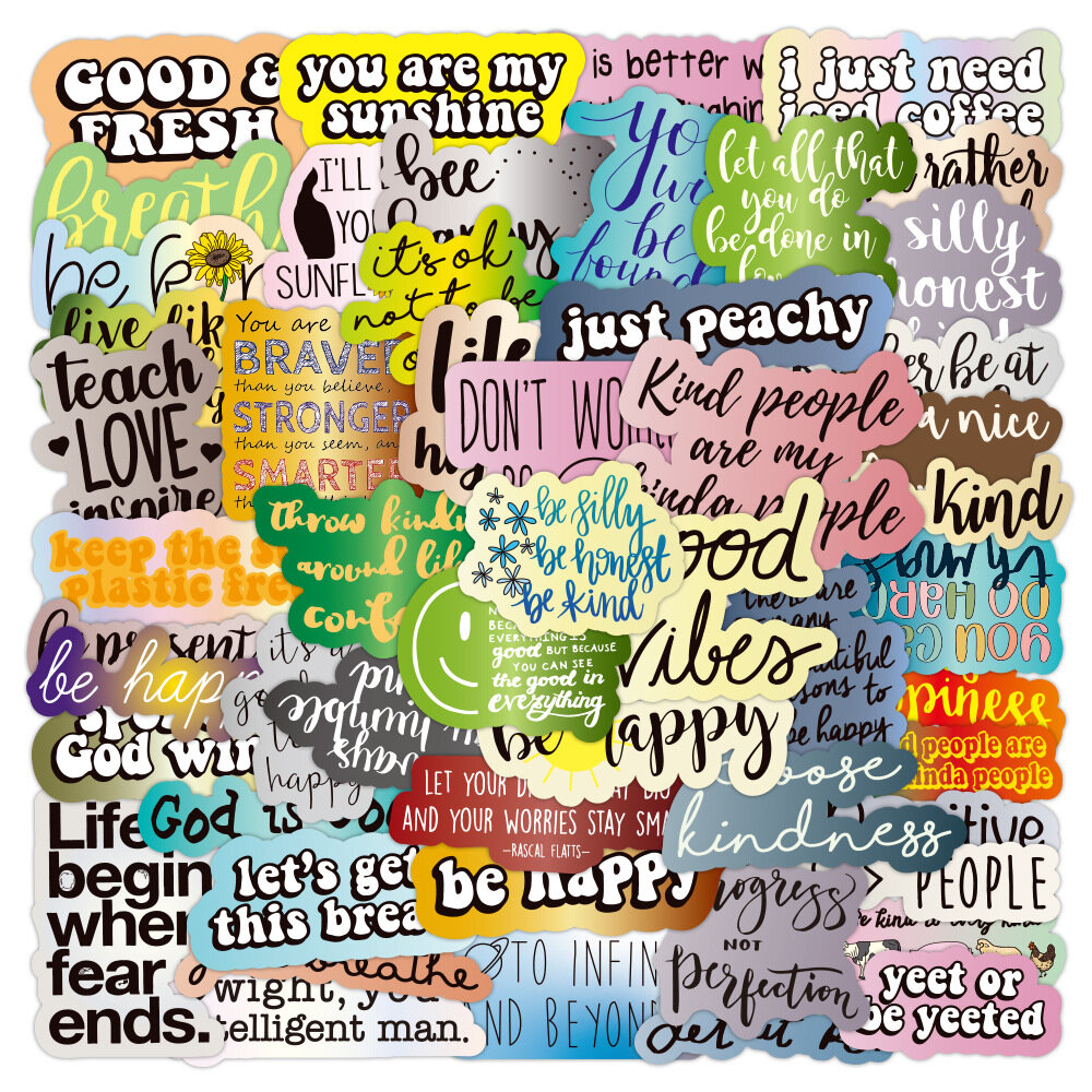 50 наклеек с мотивирующими цитатами, вдохновляющие виниловые наклейки для багажа, блокнотов, скейтбордов, водонепроницаемые наклейки для бутылок с водой, чехлов для телефонов и журналов