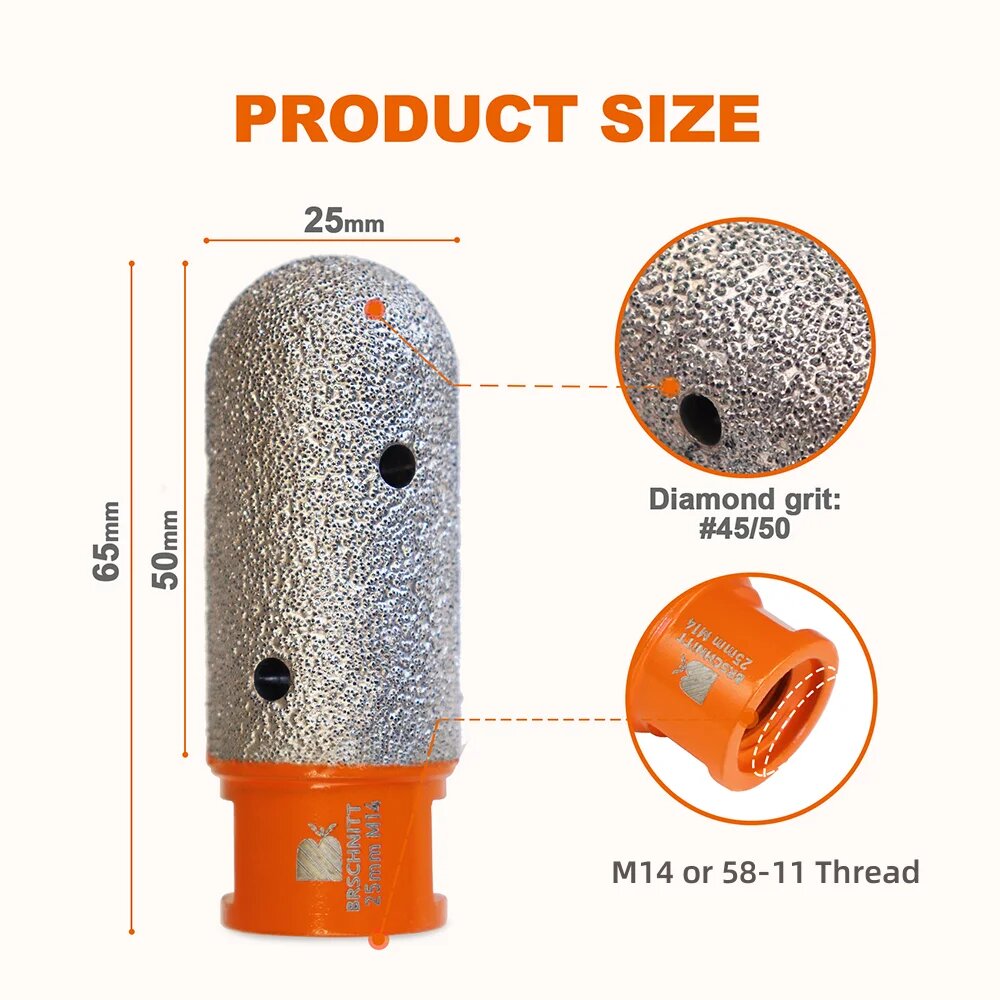 Алмазная фреза BRSCHNITT для шлифовки плитки 30-82 мм M14 Thread, 25mm
