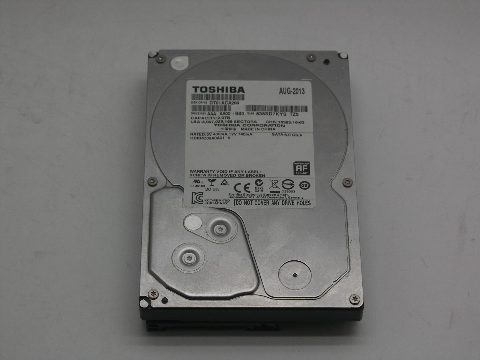 Жесткий диск 3,5" 2TB Toshiba DT01ACA200 7200 rpm SATA