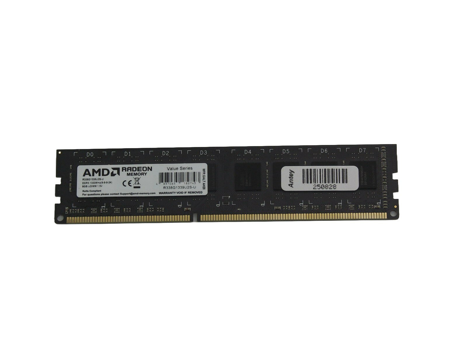 Оперативная память DIMM DDR3 8Gb 1333Mhz PC-10600 AMD R338G1339U2S-U