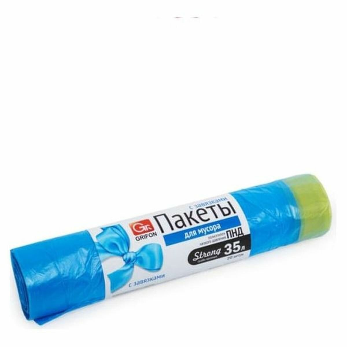 Пакеты для мусора 35л 20шт GRIFON с завязками (12мкм)
