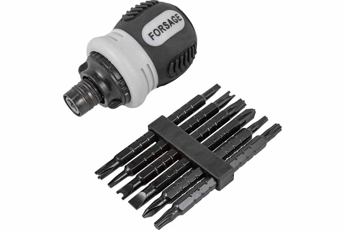 Forsage Отвертка реверсивная, с набором специальных бит, в блистере F-32807MR(51770)