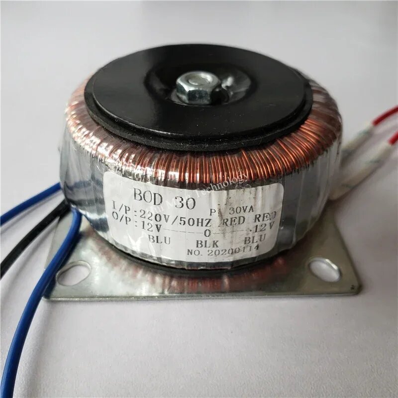 Кольцевой трансформатор 30Вт 220В до 12В-0-12В 30VA 12V-0-12V