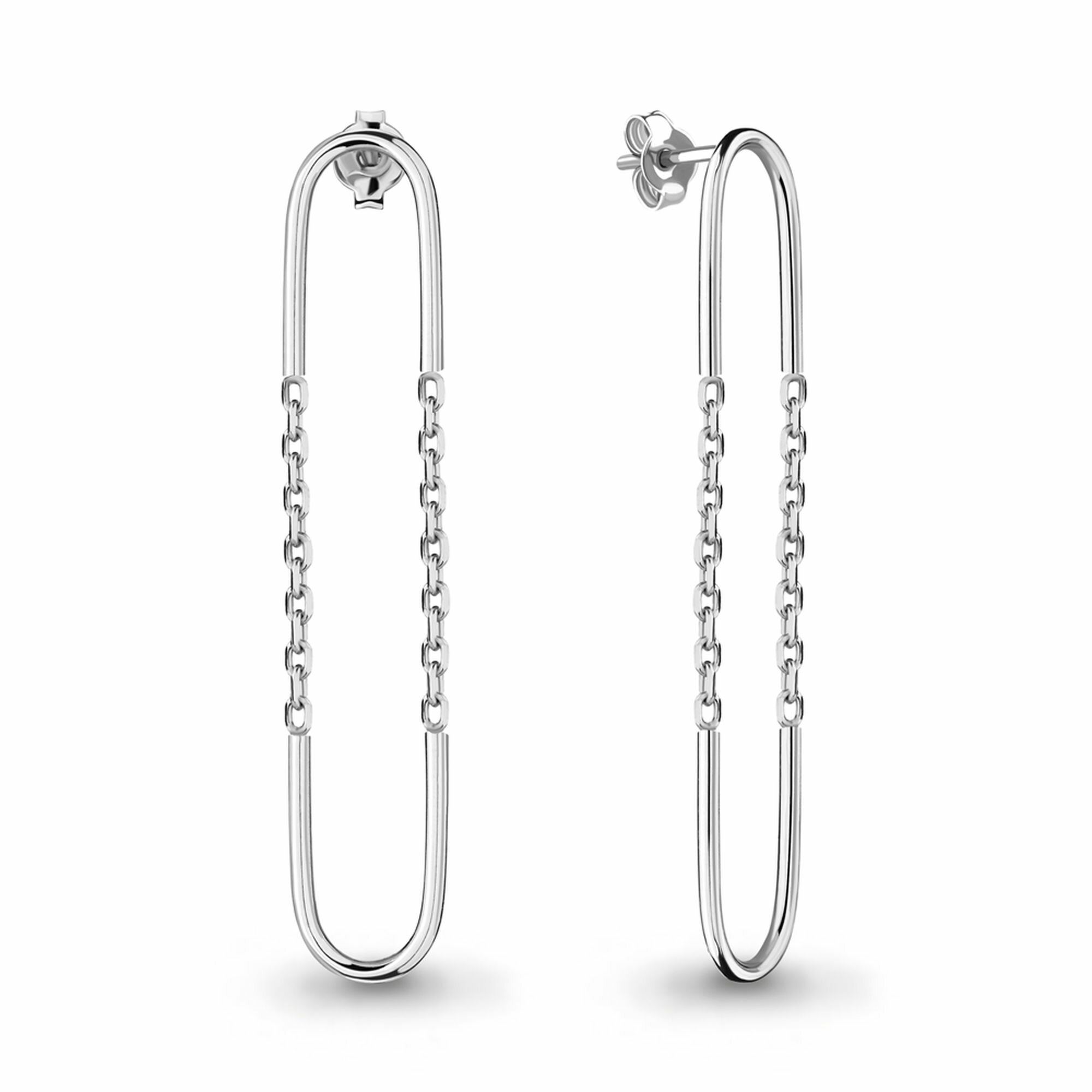 Серьги, серебро, 925 проба, родирование