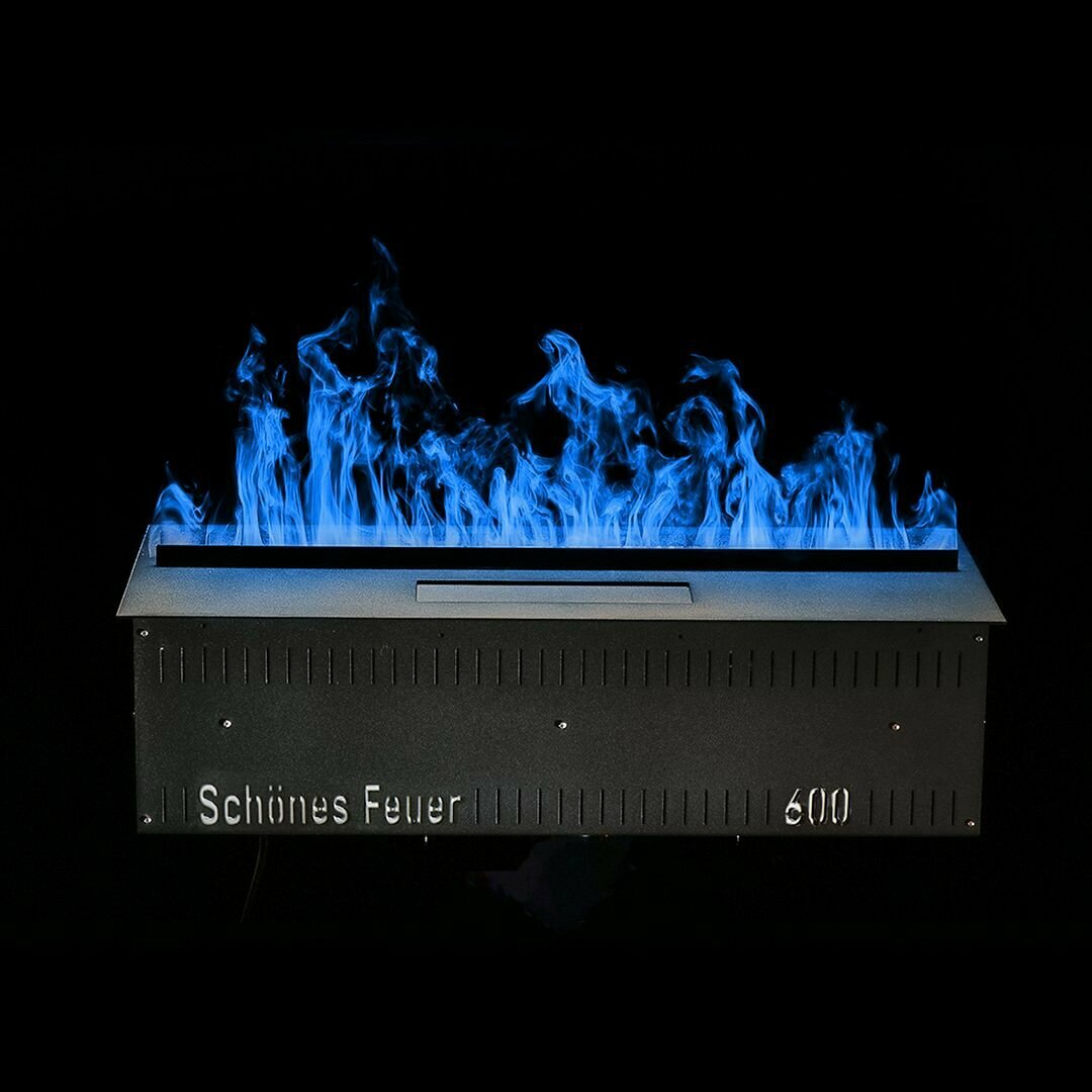 Электрический камин Schones Feuer 3D FireLine 600 RGB с разноцветным пламенем (длина 63 см.) с эффектом "живого пламени" и управлением Яндекс Алисой (без стекла)