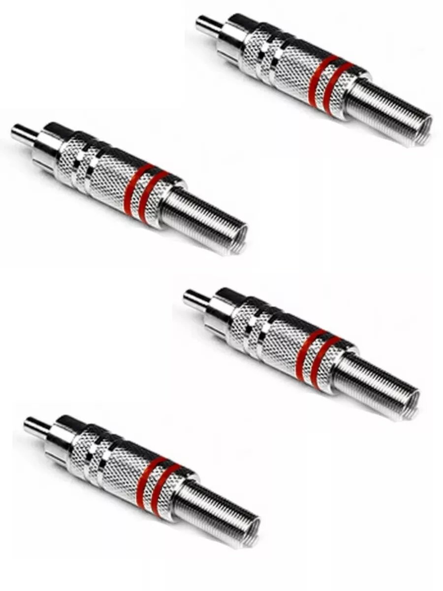 RCA100M/RD Разъём кабельный RCA тюльпан 4 шт.