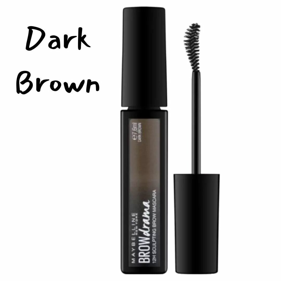 MAYBELLINE NEW YORK Brow Drama 12H Sculpting, тушь для бровей, оттенок dark brown