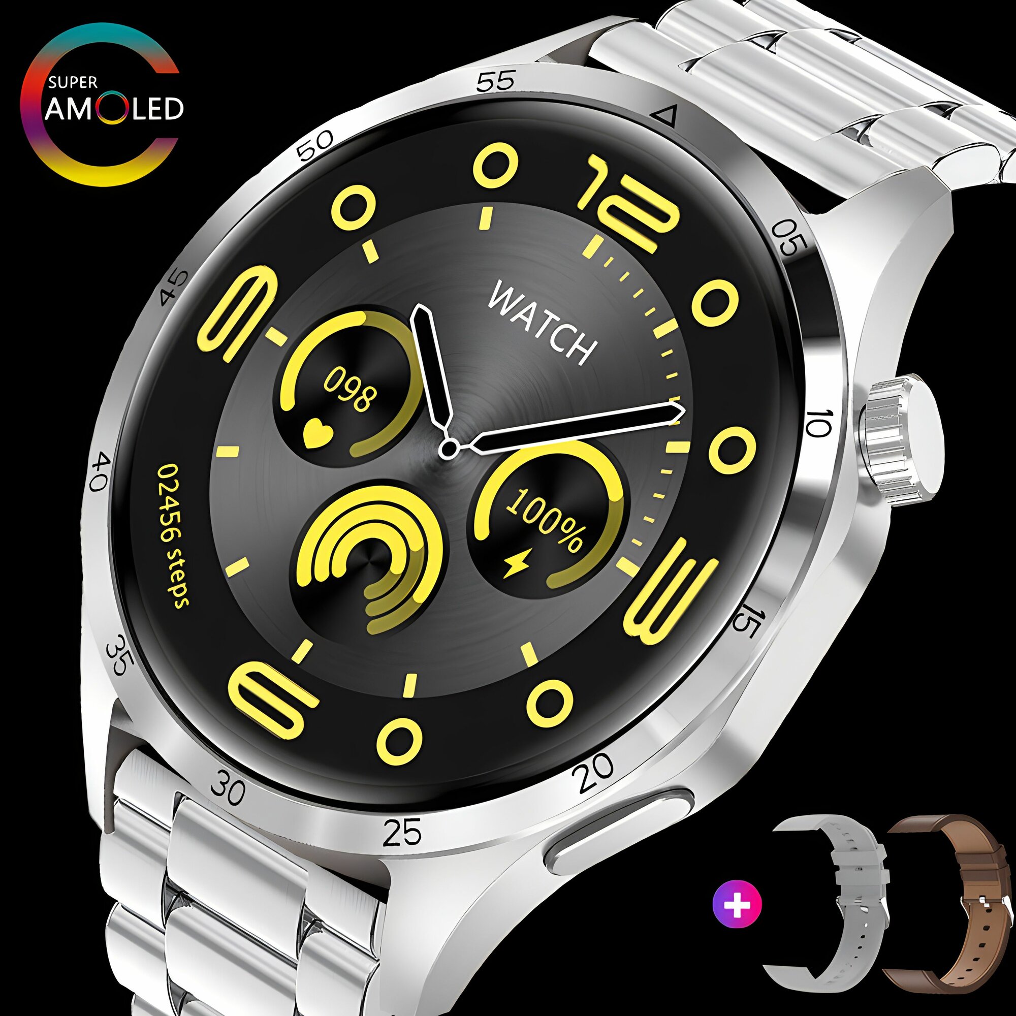 Cмарт Умные часы мужские женские наручные Limited Edition 2024, Series 4 Pro Max, 3 ремешка, 46mm