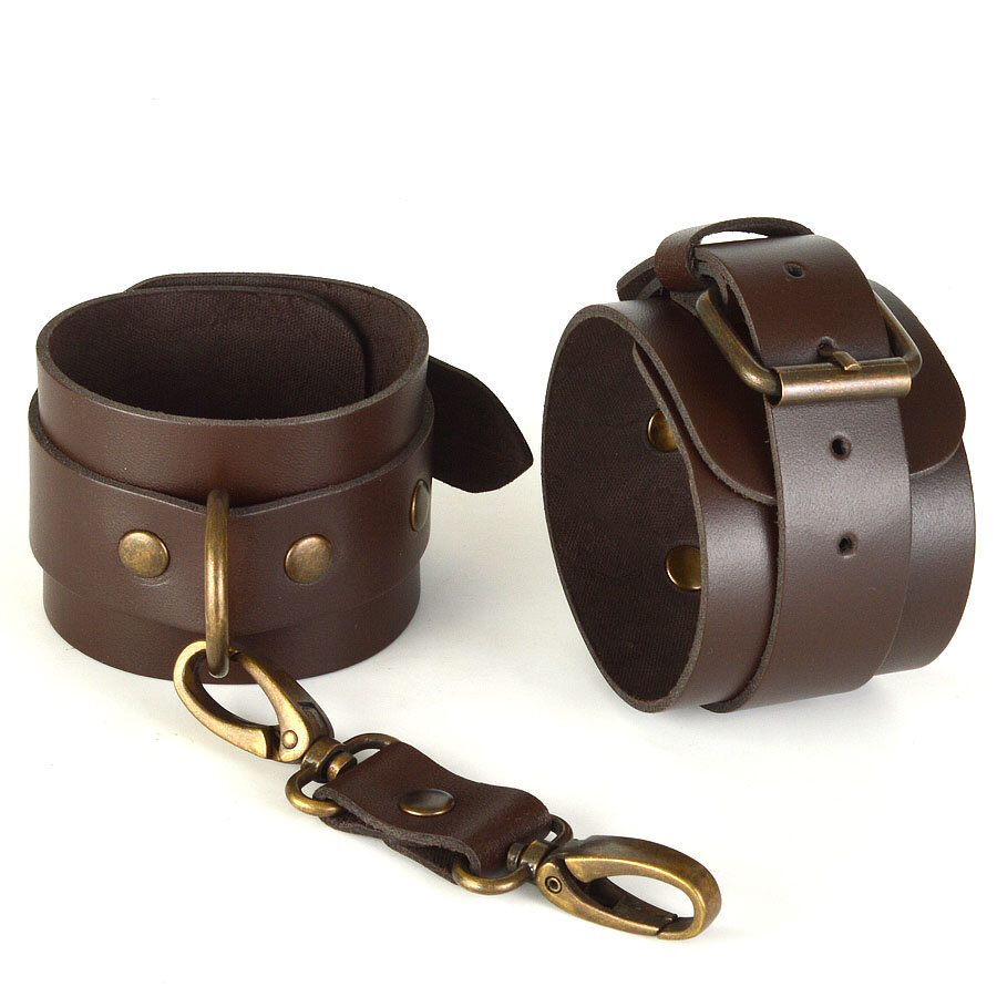 Наручники SITABELLA 3439-8A, натуральная кожа, плотные, крепкие