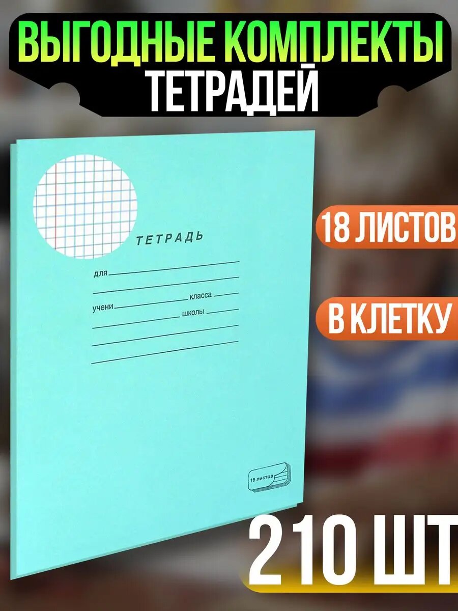 Тетрадь в клетку 18 листов