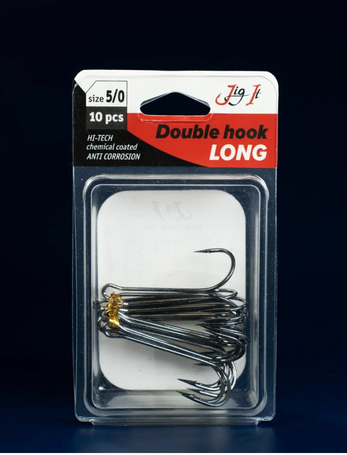 Двойник JIG IT Long double hooks, 10 шт/уп. №5/0