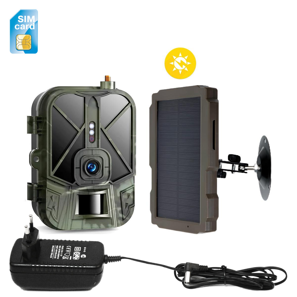Фотоловушка 4G-4К с аккумулятором для охоты с солнечной батареей Филин LTE-Pro-Li-4K HC-940 (F81139OK) и «SP-08 Dual» - уличные камеры солнечными па