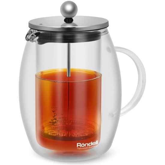 Френч-пресс Rondell Calypso RDS-1821, 0.6л, прозрачный