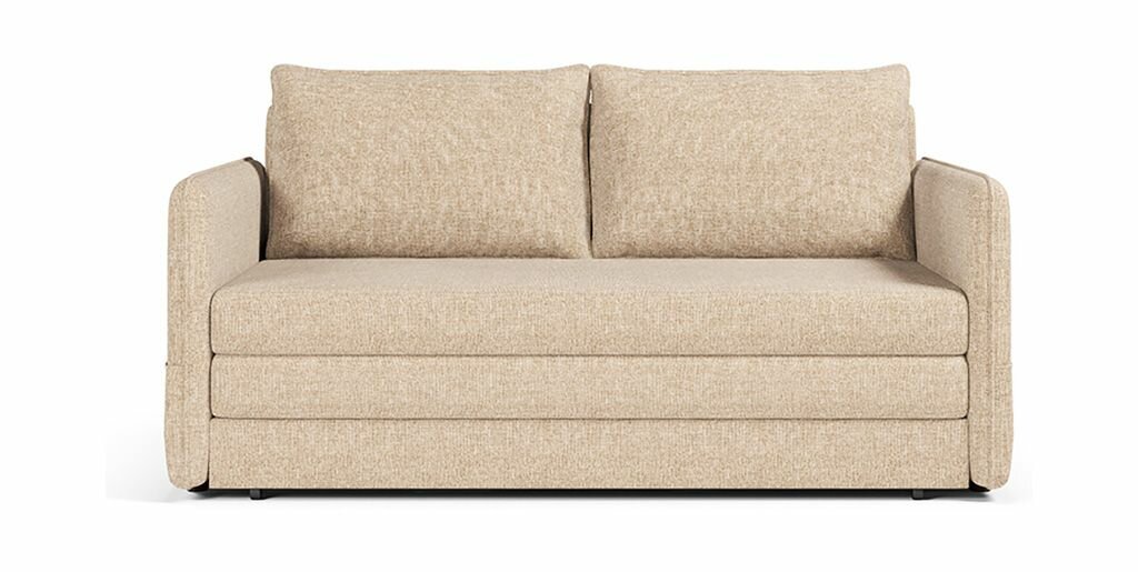 Диван-кровать Слим, 134х83х80 см, бежевая рогожка, механизм Выкатной, детский диван раскладной, с ящиком для белья