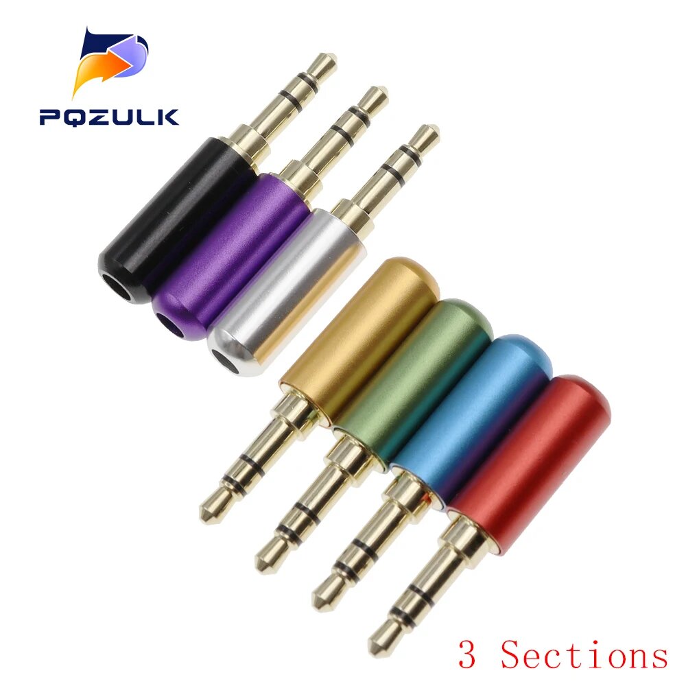 PQZULK 3.5MM аудиоразъем 3/4 полюса черный/серебристый Purple, 3 Sections