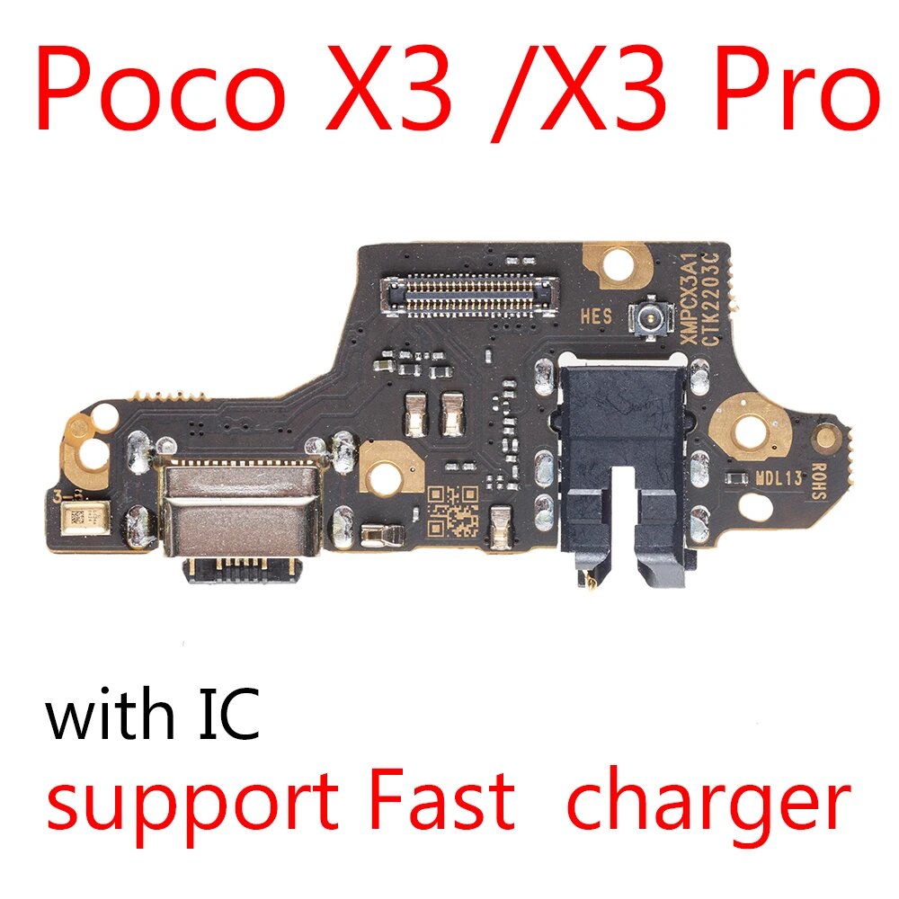 Зарядное устройство USB, основная материнская плата, гибкий кабель для Xiaomi Mi Poco X3 Pro, плата разъема док-станции NFC Poco X3 USB ic