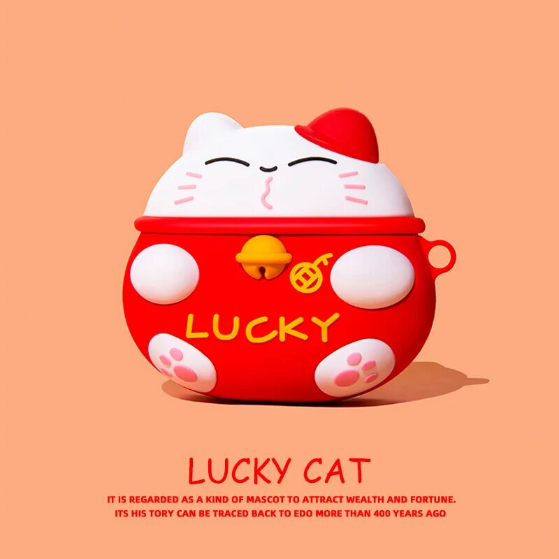 Силиконовый чехол Lucky Cat для HUAWEI FreeBuds FreeBuds 5i, Red