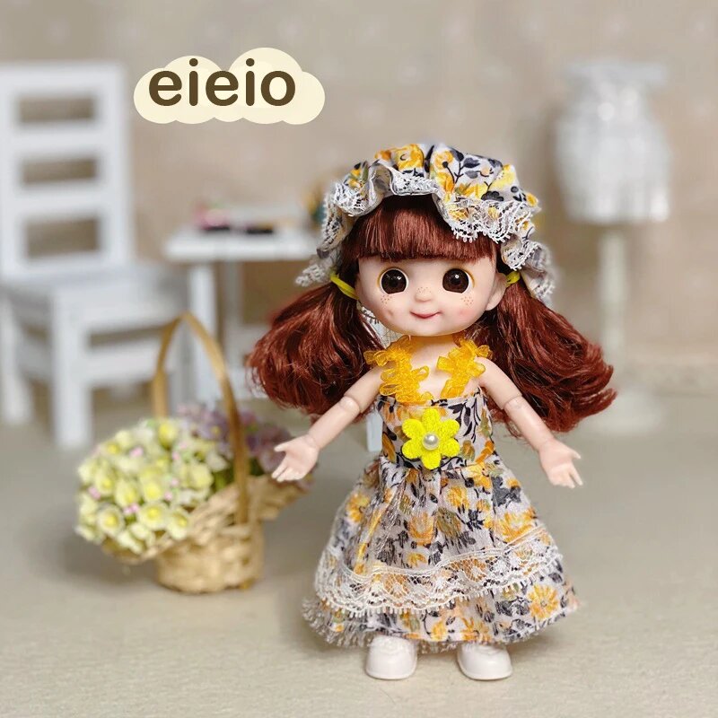 Шарнирная кукла Whiteroom 16 см винил голубые глаза Baby0017, doll with clothes