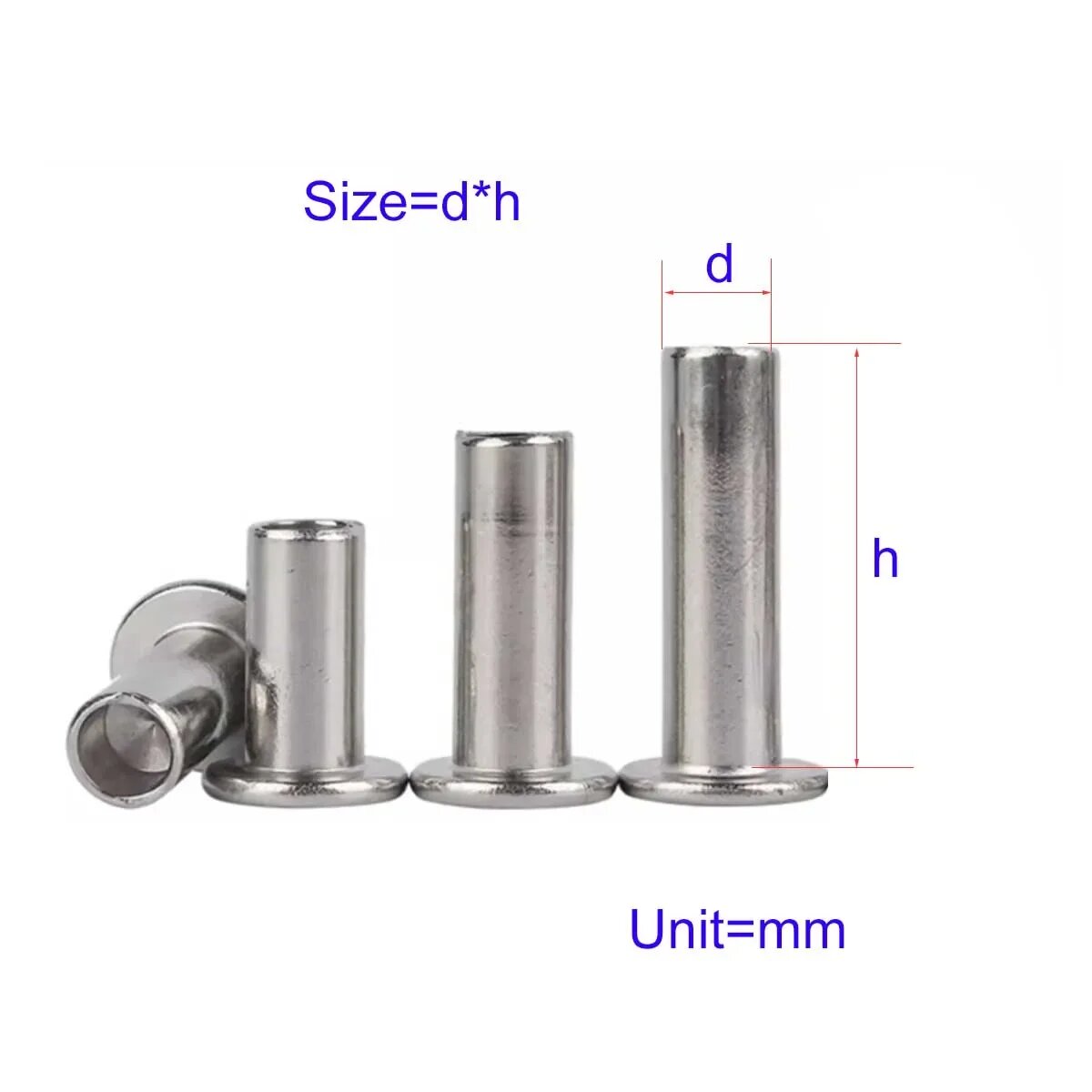 Полуполые заклепки M5M6M8 из нержавеющей стали 304 20pcs M5X25