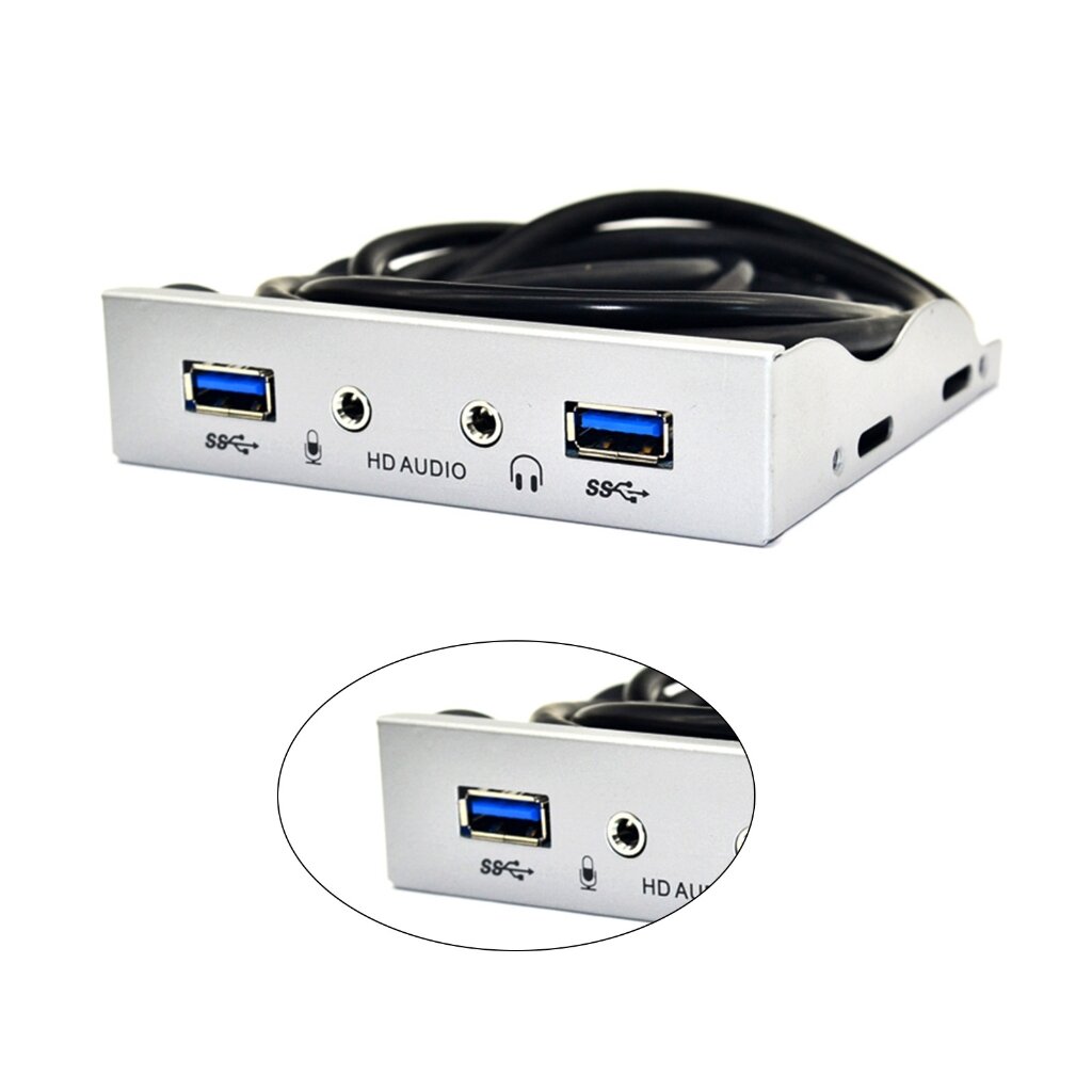 2-портовый адаптер USB3.0 на передней панели с разъемом для наушников 3,5 мм + интерфейсы быстрой передачи данных ПК, 20-контактный отсек дискет дюйма