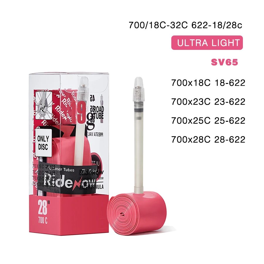 Камера велосипедная RideNow 700C 18/28c, 19g white SV65
