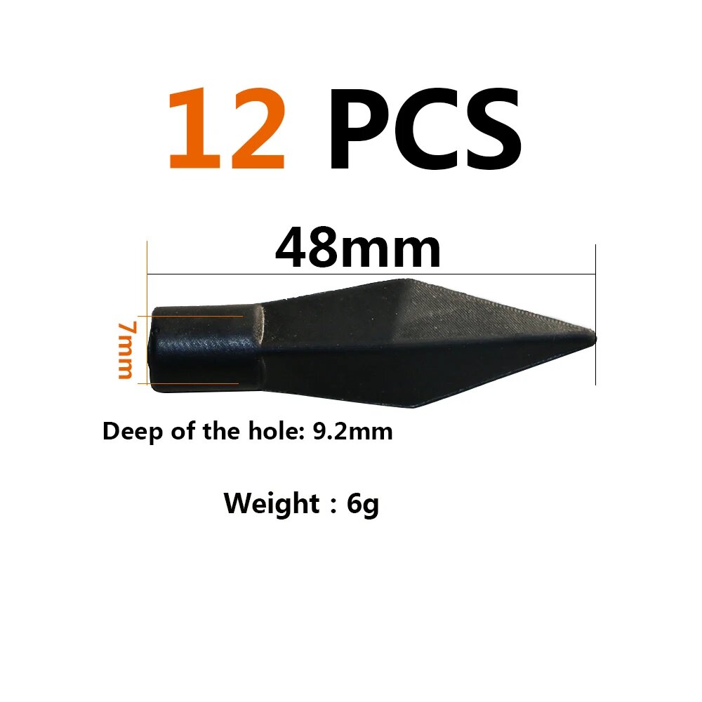 Мягкие резиновые наконечники стрел для лука, черные, 6 шт. 12PCS Black