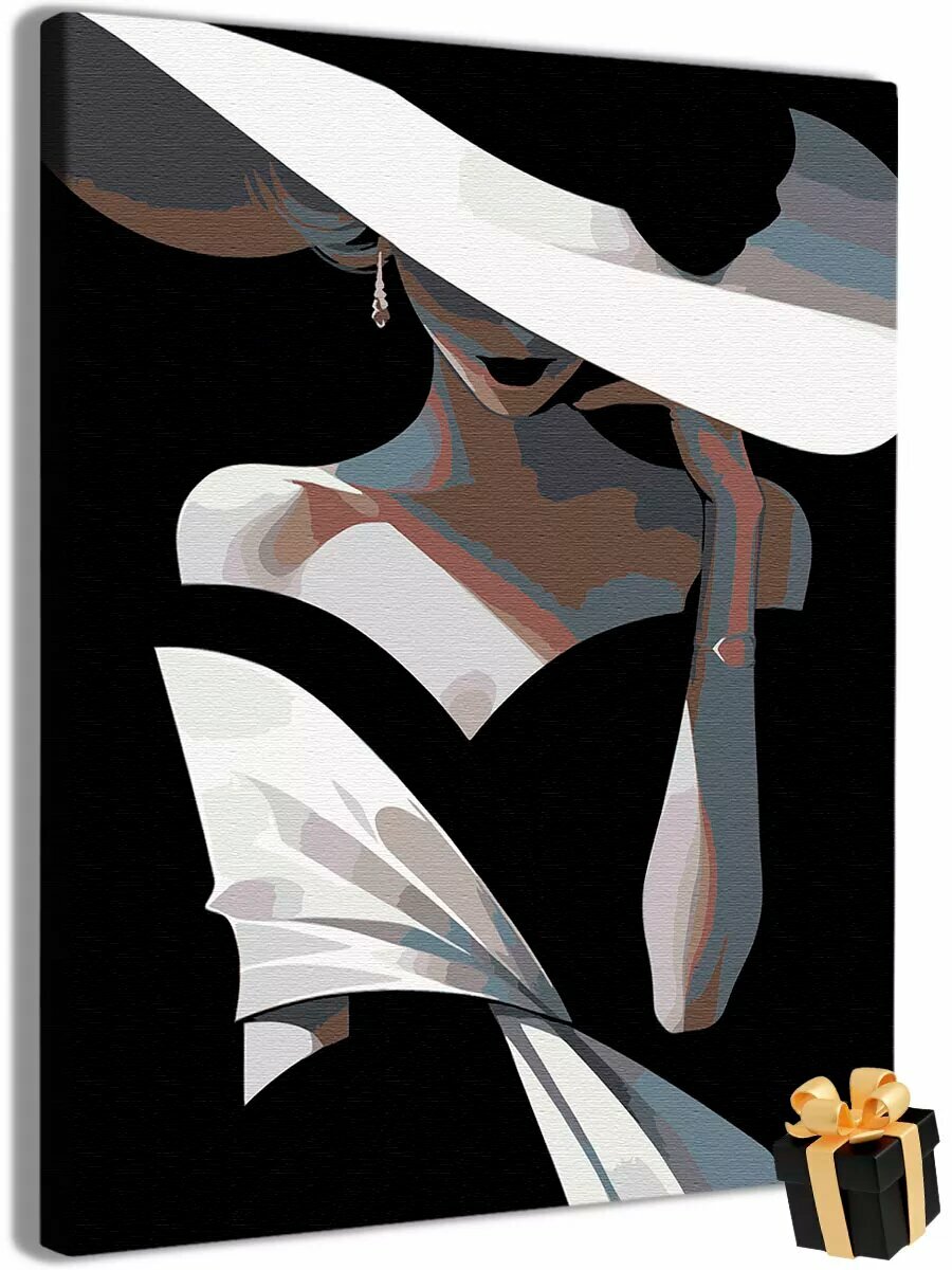 Картина по номерам черно белая девушка