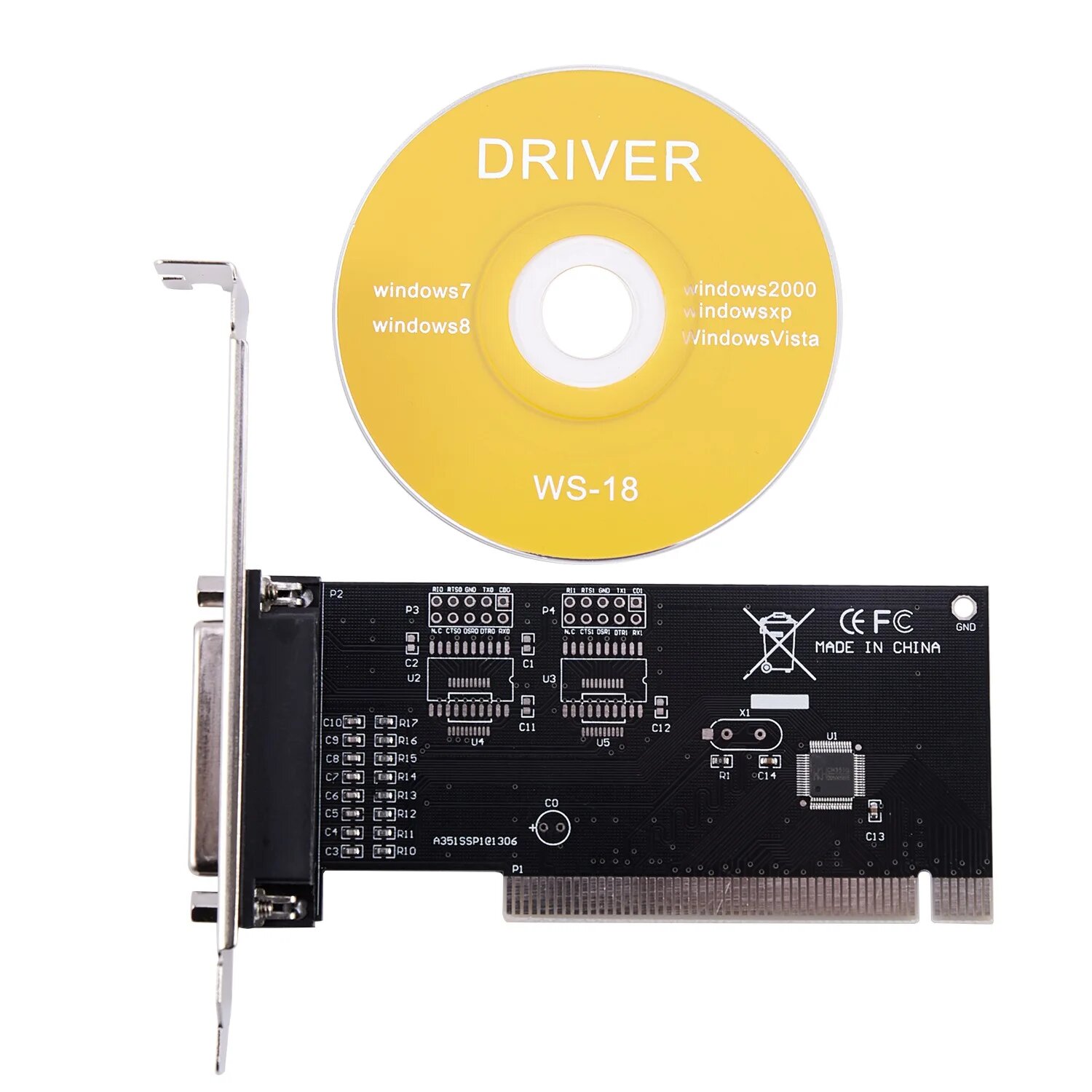 Адаптер карты расширения Pci 25-контактный параллельный Lpt Pci к параллельному порта принтера Db25 Карта контроллера