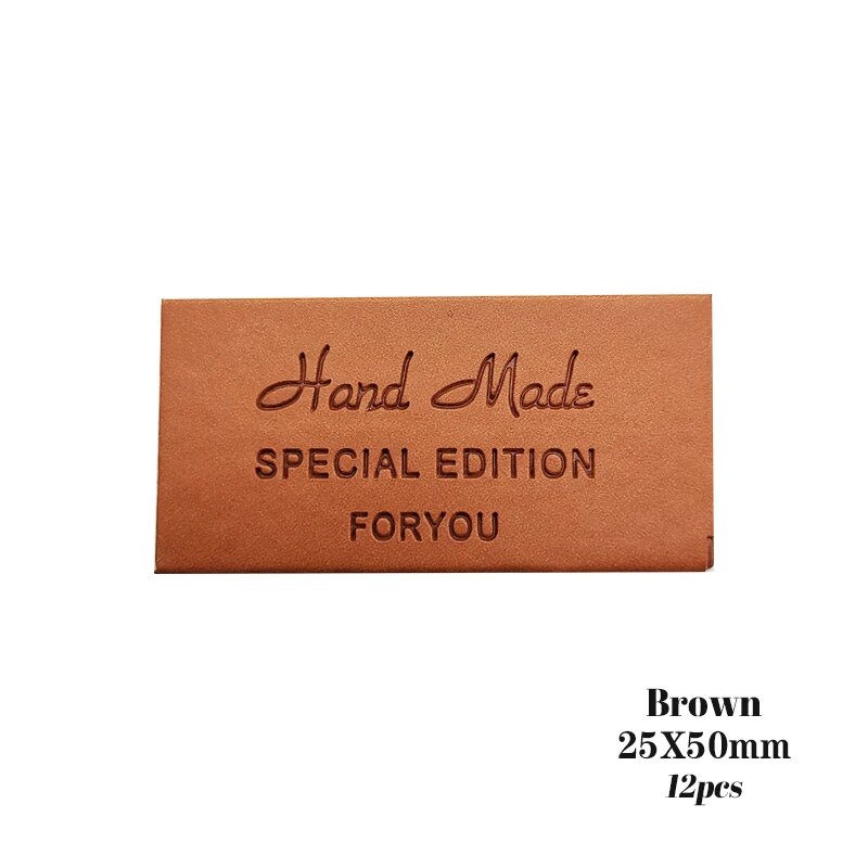 OPALUS Кожаные этикетки 48 штук Коричневый, Brown labels 12pcs