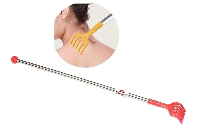 Удобная чесалка для спины с зажимом для ручки из нержавеющей стали Телескопический массажер для борьбы с зудом Health Khujli stick