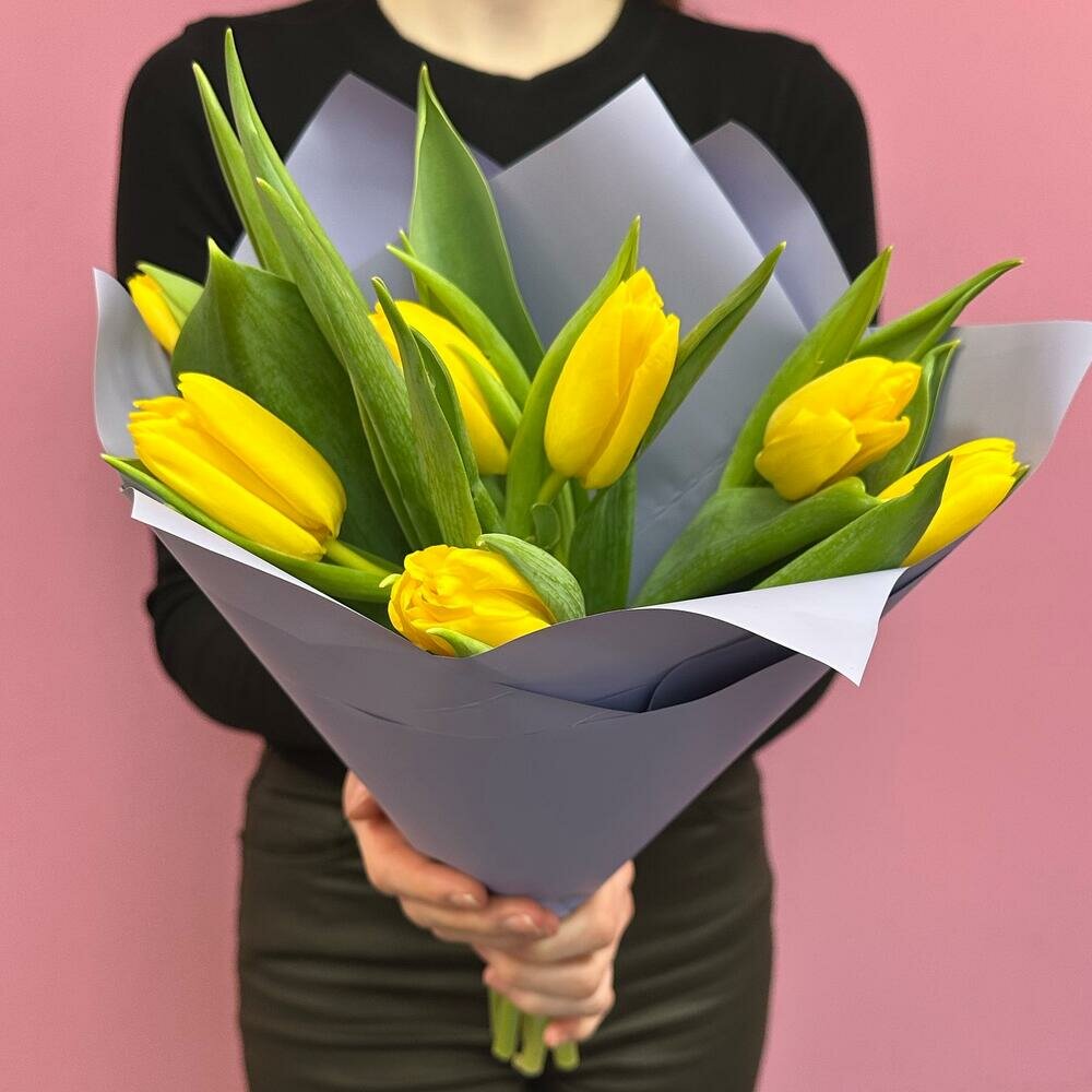 Монобукет из желтых тюльпанов от Bestflo купить с доставкой