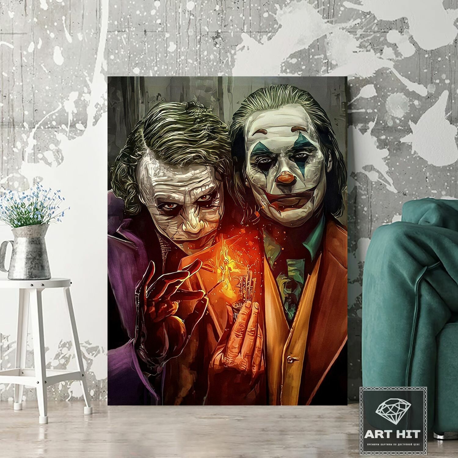 Джокер картина, Хит Леджер, 30х40 см.
