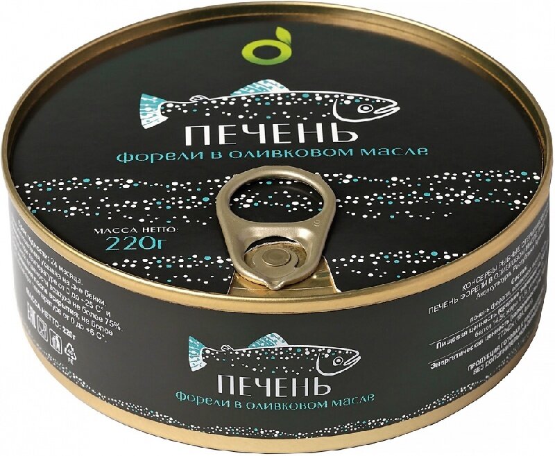Печень ECOFOOD форели в оливковом масле /жесть/ 220г