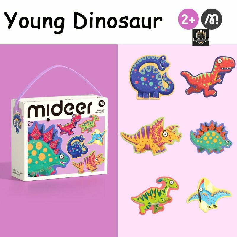 Пазлы из строительных блоков mideer для раннего обучения, Young Dinosaur