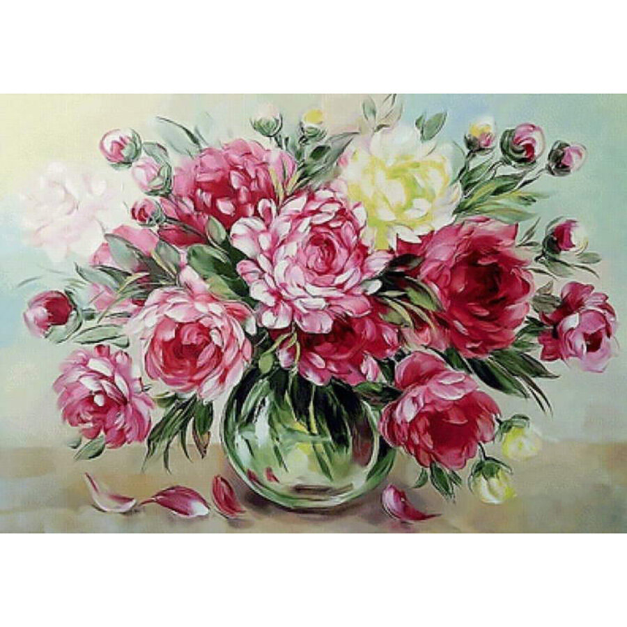 Алмазная картина 40х50 Пионы с подрамником YSG9047