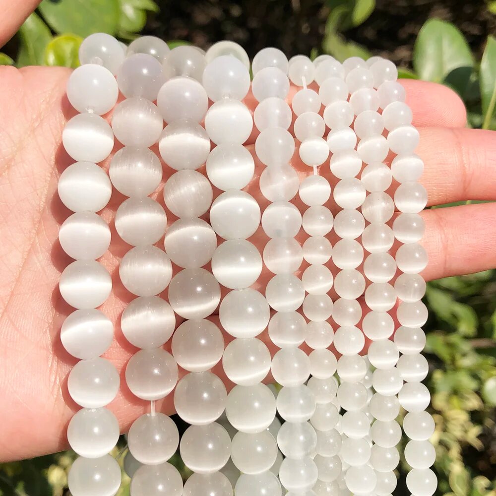 Бусины из натурального камня TTUIJI для создания украшений Белый, 8mm 46pcs, white