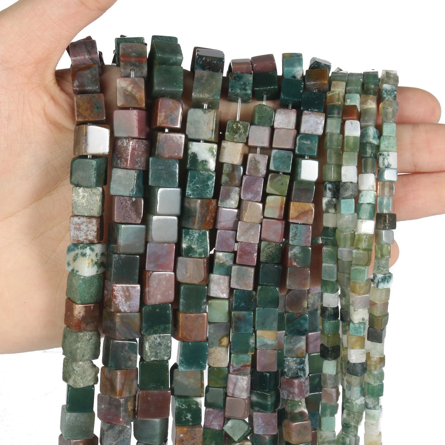 Индийский агат квадратные бусины LNMBII 4/6/8 мм 8mm about 46pcs