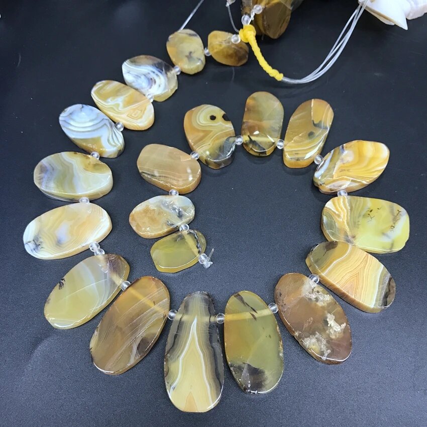 Бусины из природного пейзажного агата 15,5 дюймов 16-23x25-43mm