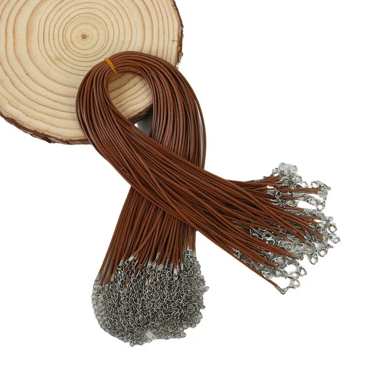 LIEBE ENGEL 50 шт. кожаный шнур восковая оплетка 45/60 см 1.5mm-45cm coffee