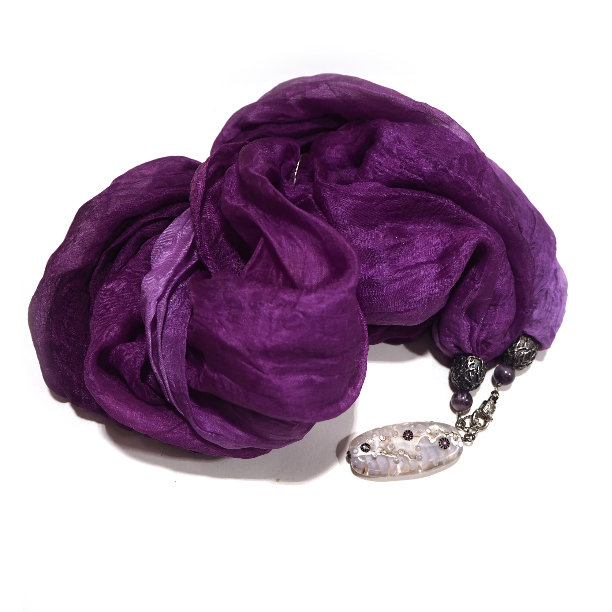 Колье, муранское стекло, аметист