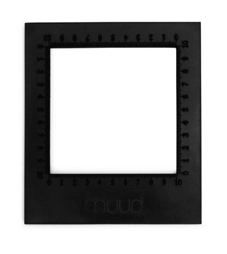 Счётная рамка для определения размера спиц и измерения плотности полотна "Dana" Muud, цвет черный, 14 х 16 см