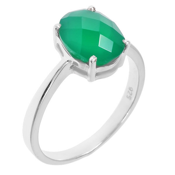 Перстень, серебро, 925 проба, родирование, хризопраз