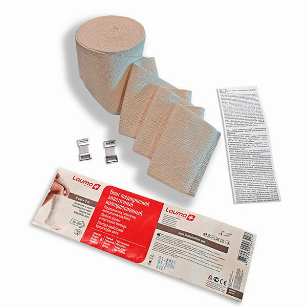 Бинт эластичный компрессионный Lauma модель 6 малой растяжимости 8смх3м
