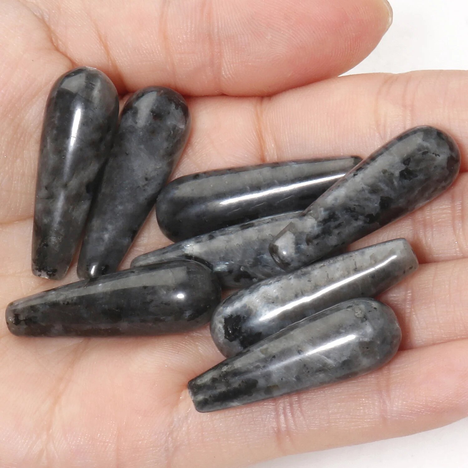 Бусины Diy лабрадорит лазурит халцедон 10x30 мм Черный, black labradorite