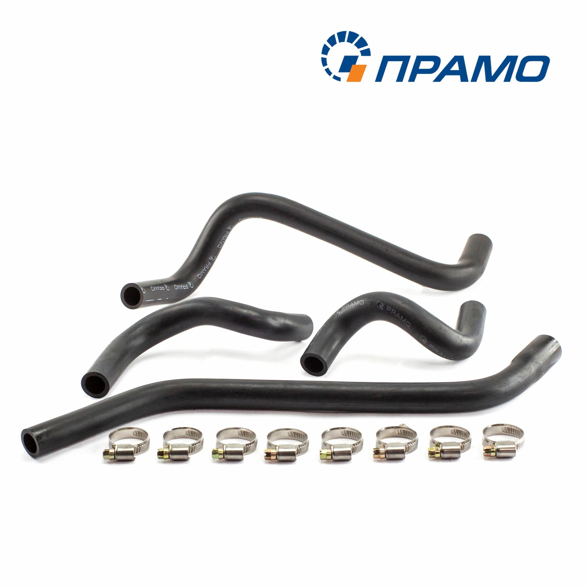 Комплект патрубков радиатора отопителя ВАЗ 2113-2115, с хомутами, Прамо KPH01082