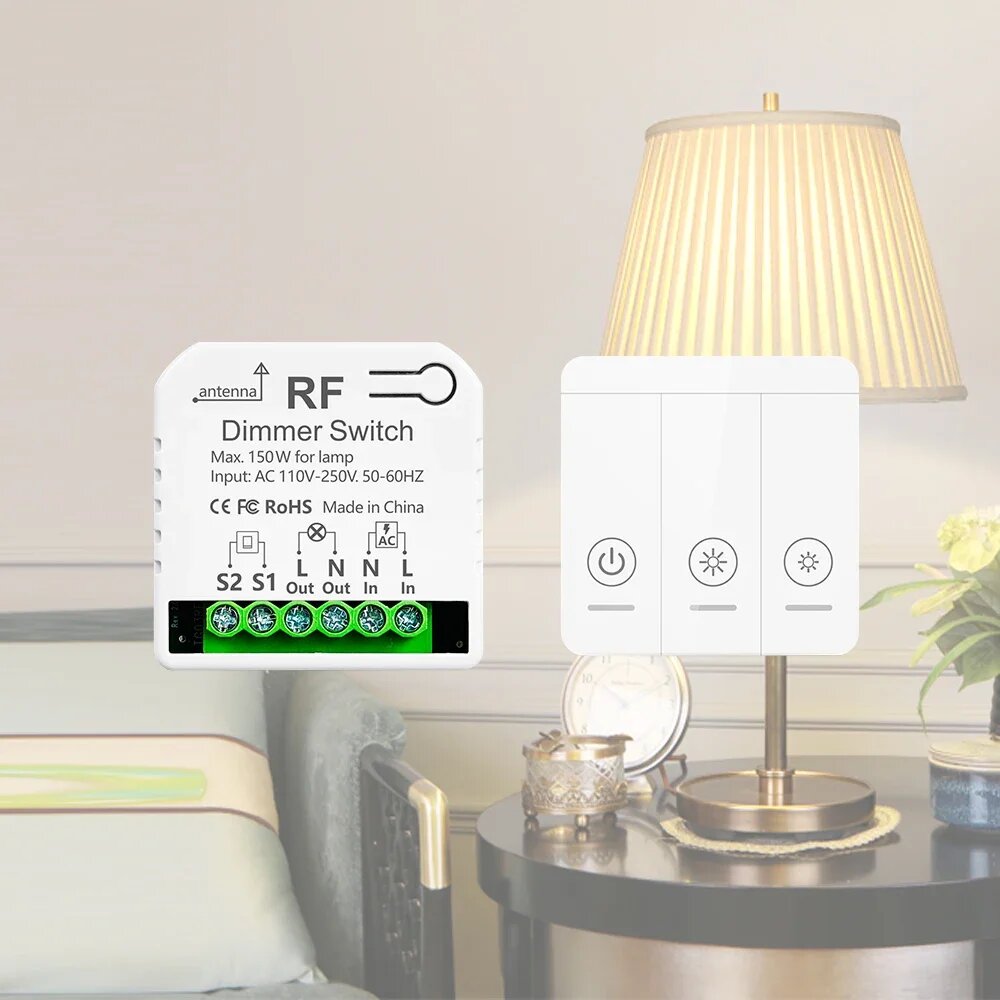 Беспроводной диммер RF433 220В Зеленый, 1 Receiver 1 p