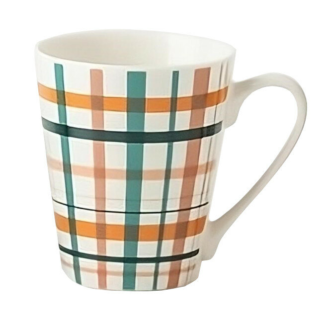 Кружка TODELIA Акварель клетка 300мл костяной фарфор